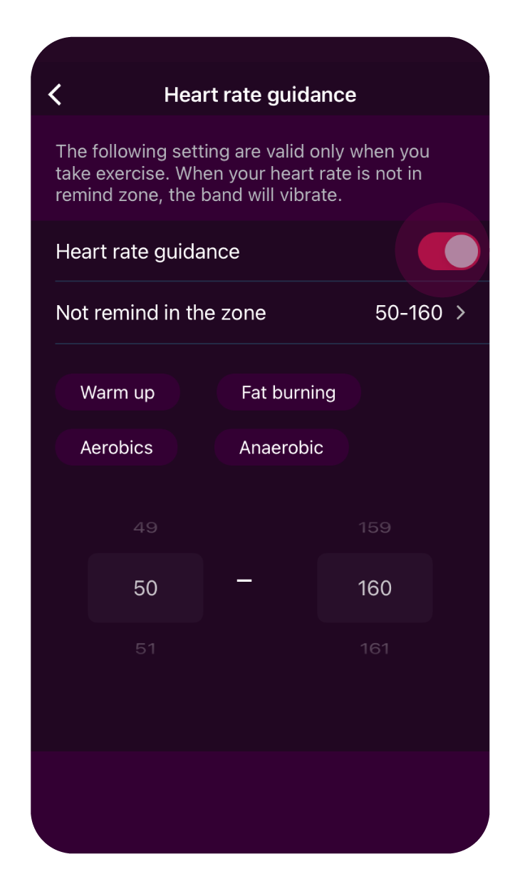 What is the Heart rate guidance? How can I set my parameters? | helohealth
