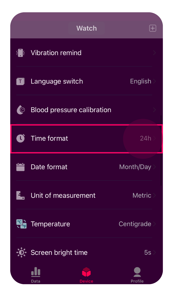 How can I change the Time format of my Watch Lite SE? | helohealth